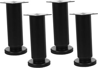 Holibanna 4 St&uuml;ck Verstellbare M&ouml;belbeine Schwarz Gro&szlig;er Auflagefl&auml;che f&uuml;r Sofa Bett Schrank Tisch Stabile Wasserfeste M&ouml;belf&uuml;&szlig;e zur M&ouml;belersatz und H&ouml;henanpass