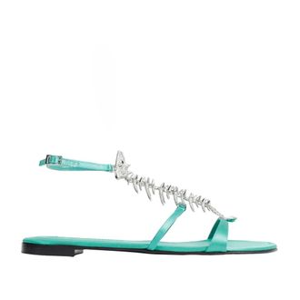 Giuseppe Zanotti Sandales plates Slim 2.0 - Femme - Chaussures - Vert - Taille: 38 EU