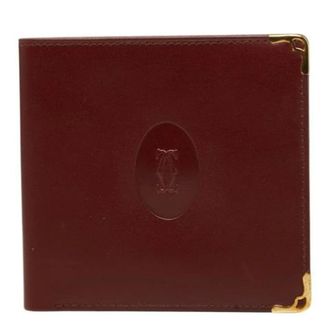 Cartier Portefeuille vintage doccasion (bi-pli) - Femme - Pre-owned - Rouge - Taille: ONE Size