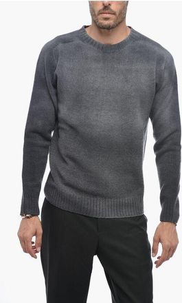 Altea Crew Neck Cashmere Blend Sweater with Degradè Bottom size 3xl