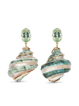 Jennifer Behr boucles doreilles Wave - Vert