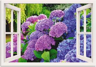 Artland ARTland Wanddeko Wandbild Alu für Innen & Outdoor Metall Bild Botanik Blumen Hortensien Garten Blüten Landhaus T5PZ