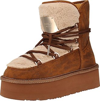 Replay Damen Stiefeletten mit Teddy-Fell, Brown 012 (Braun), 36