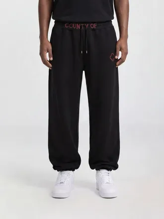 Marcelo Burlon County of Milan Pantalon de jogging en coton avec logo contrastant et cordon de serrage