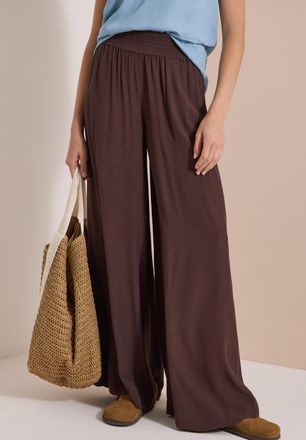 Cecil Stoffhose CECIL, Damen, Gr. XL (44), L&auml;nge 30, braun (braun cacao), Web, Obermaterial: 100% Viskose, unifarben, ausgestellt lang, Hosen Stoffhose, Loo