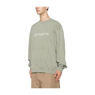Carhartt Work in Progress Homme, Sweatshirts et sweats &agrave; capuche, Vert, Taille: L Crew Neck SweaT-shirt