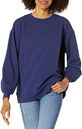 The Drop Kiko Sweat-shirt à ras-du-cou oversize pour Femme, Bleu, S