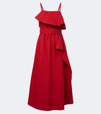Proenza Schouler Robe midi Reign en coton m&eacute;lang&eacute;