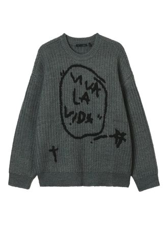 Five CM pull en maille côtelée à col ras-de-cou - Gris