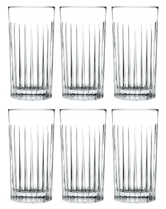 Barski Highball - Glas - Set mit 6 - Hiball-Gl&auml;ser - Kristallglas - sch&ouml;nes Design - Trinkgl&auml;ser - f&uuml;r Wasser, Saft, Wein, Bier und Cocktails - 425 ml, herge