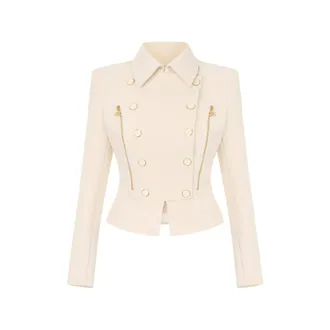 Elisabetta Franchi Jacket In Double Layer Stretch Cr&ecirc;pe Fabric