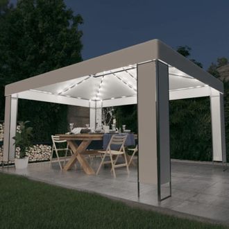 vidaXL Tonnelle avec guirlande lumineuse &agrave; LED 3x4 m Blanc