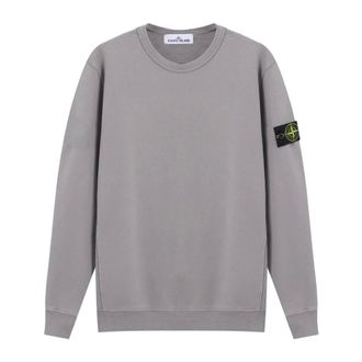 Stone Island Homme, Sweatshirts et sweats &agrave; capuche, Gris, Taille: 2XL SweaT-shirt en coton &agrave; col rond