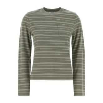 Maison Kitsun&eacute; Femme, Tops, Vert, Taille: 38 FR T-Shirt Brod&eacute; en Lyocell Maison Kitsun&eacute;