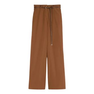Max Mara Baumwoll-Popeline-Hose - - Trousers - Damen - Braun - L