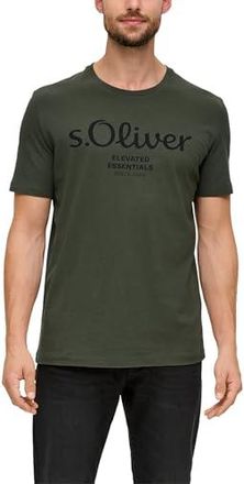 s.Oliver Baumwoll-t-Shirt mit Logo-Print, Vert Olive, 3XL Homme