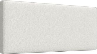 HOMCOM Wandkopfteil aus Leinen, 140 x 60 cm, gepolstertes H&auml;ngekopfteil f&uuml;r Schlafzimmer, Rahmen aus Eukalyptusholz, einfache Montage, cremefarben