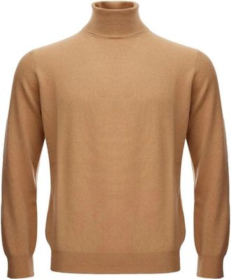 KANGRA Luxuri&ouml;ser Brauner Wollpullover - - Knitwear - Herren - Braun - 2XL