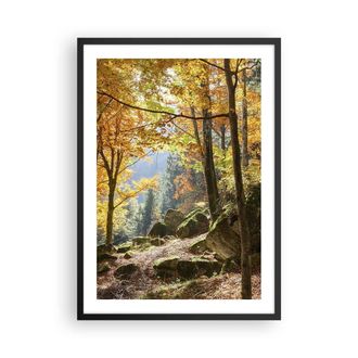 Arttor Wandposter Art Prints 50x70cm Poster Schwarzrahmen Herbst berg wald natur K&uuml;che Wanddeko Bild Wand Kunstdruck Deko Wandbilder Dekoration Wohnzimmer Sc