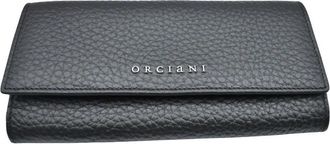 Orciani Portemonnaie - Textured Black Wallet With Fold-Over Design - Gr. unisize - in Schwarz - für Damen