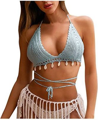 Generic Haut De Maillot De Bain pour Femme Push Up Sexy Hauts De Maillots Amovible Classics Chic Col V Hauts De Bikini R&eacute;glables Soutien Gorge Beachwear Top p