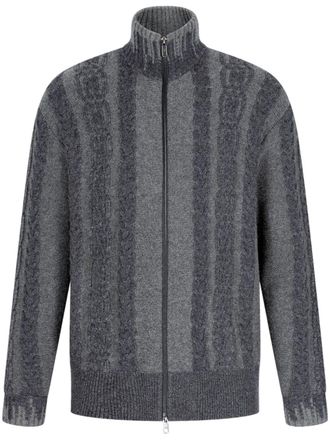 Shanghai Tang Cardigan mit Zopfmuster - Grau