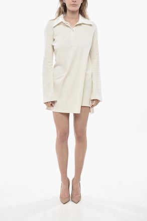 Courr&egrave;ges Hopsack Cotton-Blend Polo Dress TWIST Courreges