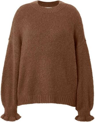 STUDIO UNTOLD Strickpullover Pullover oversized Grobstrick R&uuml;schen&auml;rmel