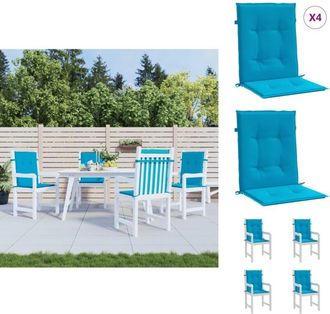vidaXL Gartenstuhlauflagen f&uuml;r Niedriglehner 4 Stk. Blau 100x50x3 cm - Sitzauflage - Gartenstuhlkissen - Outdoorkissen - Niedriglehner Auflagen