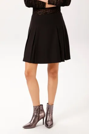 Aniston Minirock ANISTON CASUAL, Damen, Gr. 34, schwarz, Web, Obermaterial: 74% Polyester, 20% Viskose, 6% Elasthan, unifarben, figurbetont kniefrei, R&ouml;cke Mi