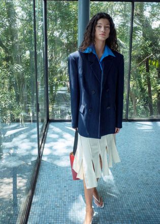 Mango Jupe midi pliss&eacute;e avec bas asym&eacute;trique sable - Femme - XS - MANGO