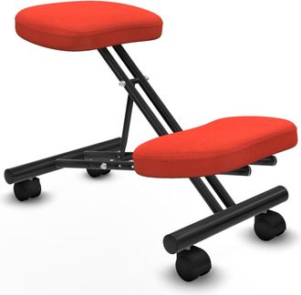 Piqueras y Crespo Mahora Computerstuhl ohne Armlehnen, ausgestattet mit Schneideschaum, 50 mm Nylonr&auml;der, Dunkelorange