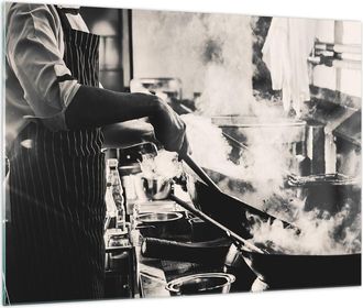 Arttor Bilder auf Glas Küche Gastronomie Restaurant Glasbild 70x50cm Wandbilder Dekoration Wohnzimmer Schlafzimmer Küche Deko Klein Wanddeko Bild im Glas Wan