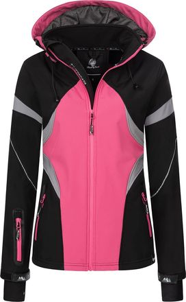 Rock Creek Damen Softshell Jacke Windbreaker Regenjacke &Uuml;bergangsjacke Softshelljacke Damenjacke Regenmantel Outdoorjacke Kapuze D-467 Pink 3XL