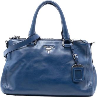 Prada Hobo Bags - Soft Calf Double Zip Satchel - Gr. unisize - in Blau - f&uuml;r Damen