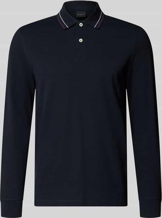 Bugatti Regular Fit Langarm-Poloshirt mit Knopfleiste