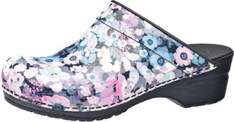 Sanita | Isalena offener Clog | Original handgemacht | Flexible Leder-Clogs f&uuml;r Damen | Anatomisch geformtes Fu&szlig;bett mit weichem Schaum | Rose | 35 EU