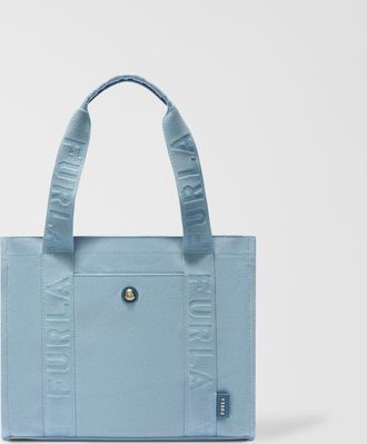 Furla Duna Tote-bag M Carta Da Zucchero Blau Canvasstoff Damen