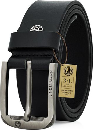 Lindenmann Herren Lederg&uuml;rtel Vollrindleder Jeansg&uuml;rtel schwarz, Farbe/Color:schwarz, Size US/EU:Bundweite 115 cm Gesamtl&auml;nge 130 cm W 45.3 XXL