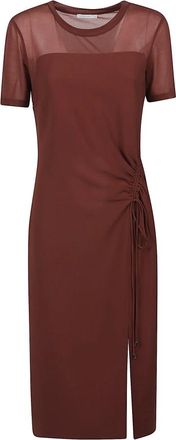 Patrizia Pepe Femme, Robes, Brun, Taille: 40 FR T-shirt Midi Dress
