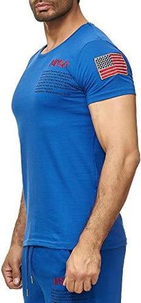 Red Bridge T-shirt avec logo de la NASA respirant et confortable pour le sport et les loisirs, Bleu saxe., XL