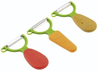 Kuhn Rikon 20403 Pomme de Terre/Carotte/Tomate Set de 3 Eplucheurs à Légumes Inox