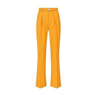 Elisabetta Franchi Crepe Hose Mit G&uuml;rtel - - Trousers - Damen - Gelb - S