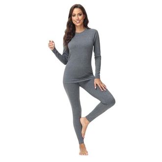 Generic Ensemble de d&eacute;tente doux, v&ecirc;tements de nuit doux &agrave; manches longues et pantalon, ensemble de d&eacute;tente, gris, XXL