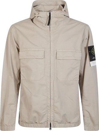 Stone Island Homme, Vestes, Beige, Taille: M Veste &agrave; Poches &agrave; Rabat et Capuche