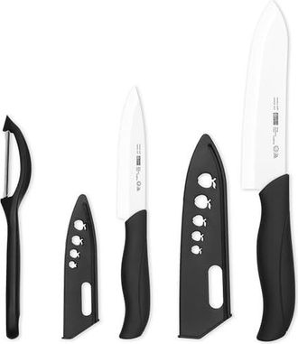 Plys Ensembles Couteau Ceramique Cuisine: Set Couteau Céramique pour Legume et Viande Noir