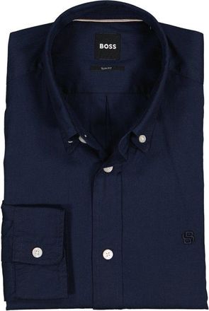 HUGO BOSS Herren Hemden blau Baumwolle