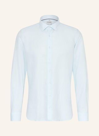 Olymp Hemd Level Five Body Fit Mit Leinen blau