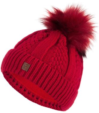 Faera Winterm&uuml;tze M&uuml;tze Damen warm gef&uuml;ttert Kunstfell Bommelm&uuml;tze Zopf-Strickmuster Fleecefutter Bommel Winter Herbst Strickm&uuml;tze Beanie M&auml;dchen 61, Farbe: