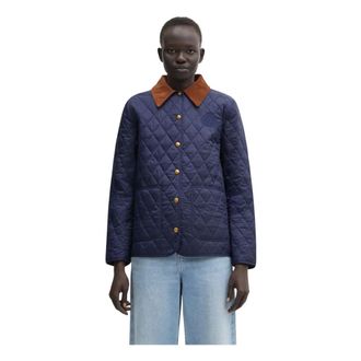 Sporty & Rich NY Crest Nylon Quilted Jacket - Femme - Vestes - Bleu - Taille: 42 FR